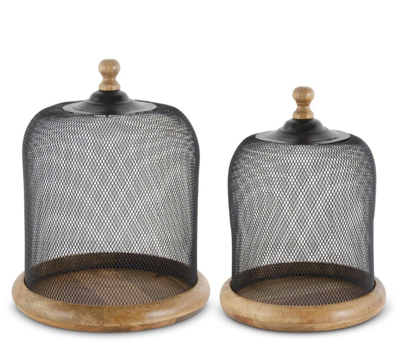 Black Mesh Dome w/ Knob and Tray | Timber & Fieldstone