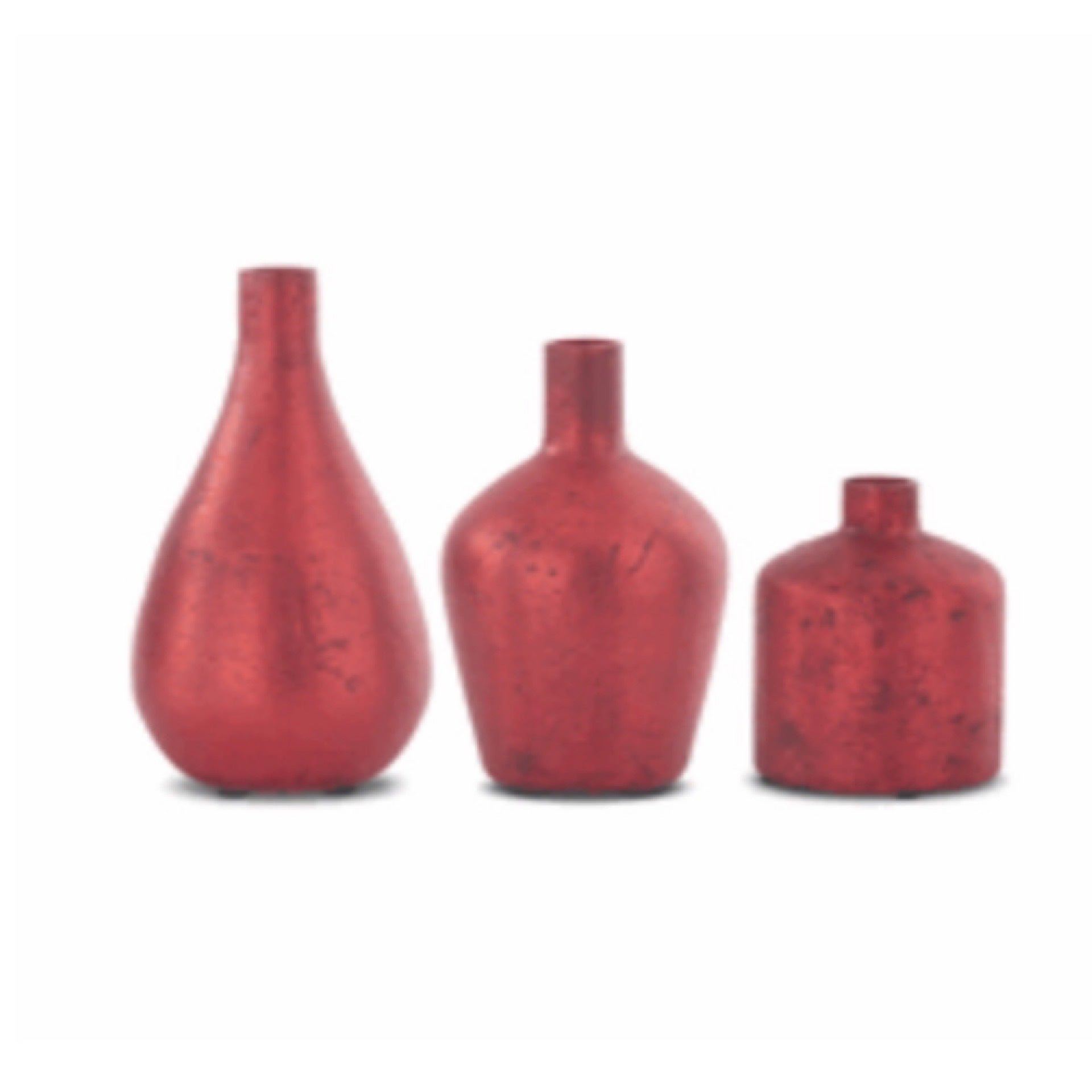 Antique Red Matte Glass Bottle Vase | Timber & Fieldstone