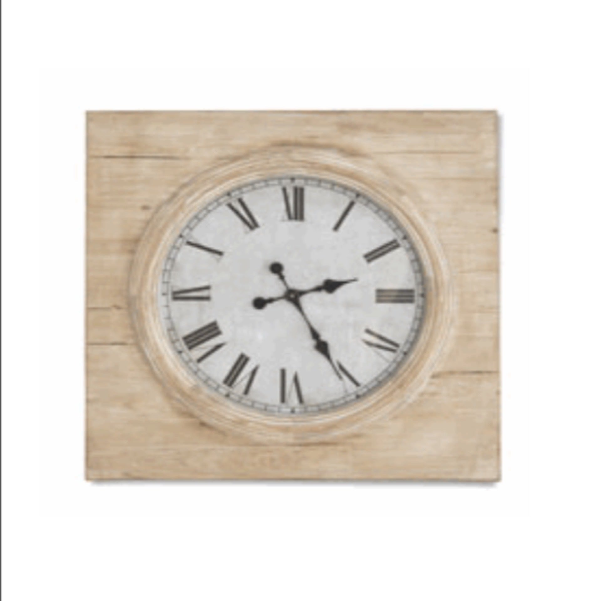 Square Wooden Wall Clock with Round Face | Timber & Fieldstone