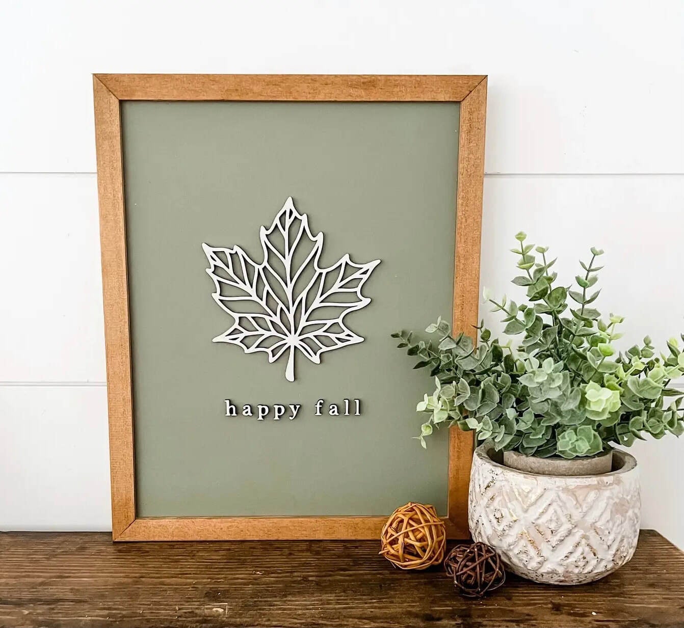 Happy Fall Leaf Sign | Timber & Fieldstone